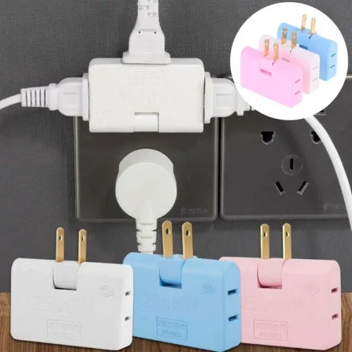 Mini Rotatable Socket Converter 3in1 Slim Design Indoor Wall Tap Power ...