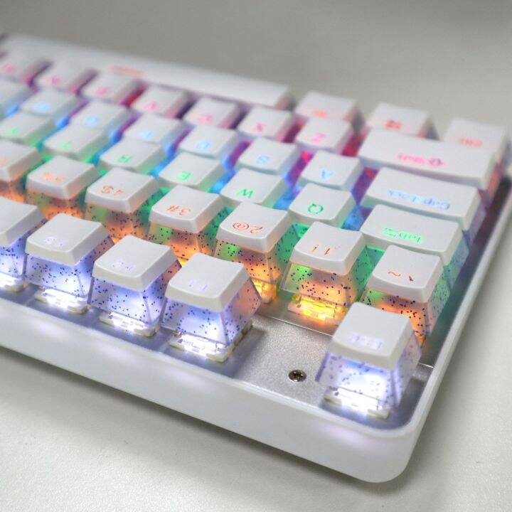 Pudding Keycaps OEM Profile 104 Key Backlit White Purple Blue RGB Gamer ...