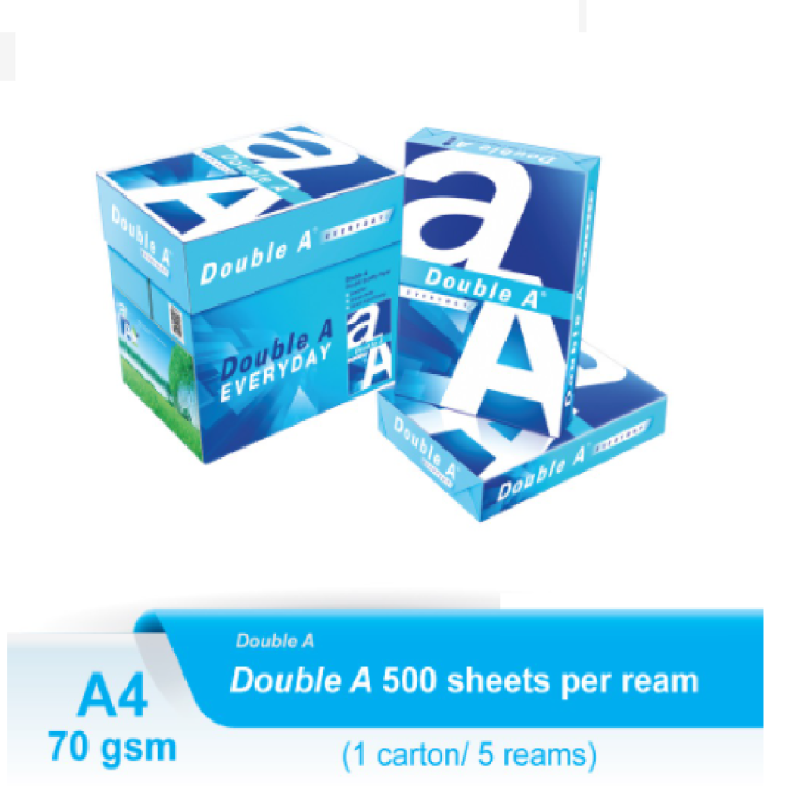 Double A A4 Paper 70gsm (1 Carton/5 Reams) | Lazada