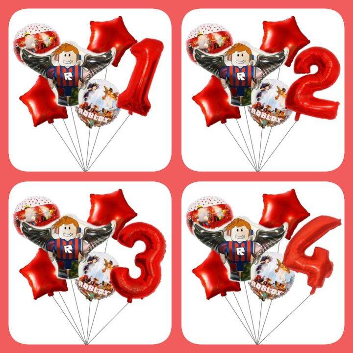 6pcs Roblox Aluminum Ballon Pixel loxed Happy Birthday Decoration ...