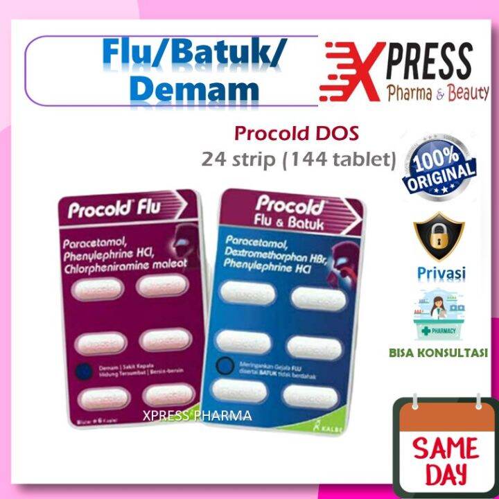 ⚡XPRESS⚡ Procold Flu / Flu Batuk DUS Obat Batuk Pilek Flu Demam Sakit ...