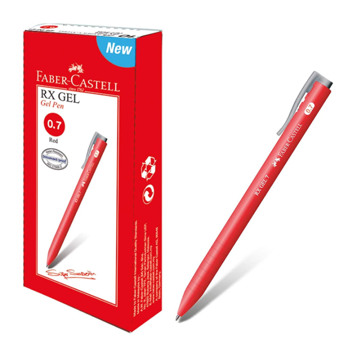 Faber-Castell RX Gel Pen Retractable Ergonomic Pen 0.7mm Red | Lazada