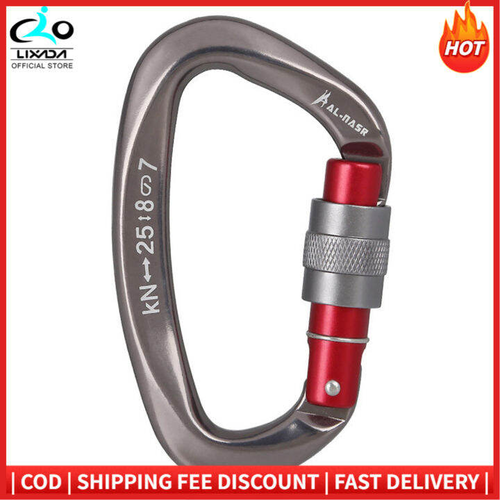 25KN Professional Climbing Carabiner Screw Locking Gate Carabiner Heavy ...