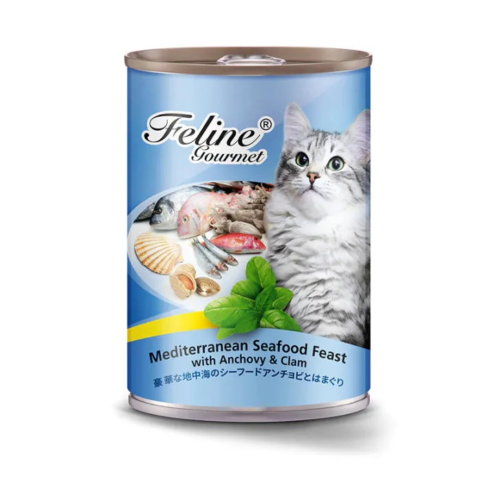 Feline Gourmet Cat Food 400g - Mediterranean Seafood Feast with Anchovy ...