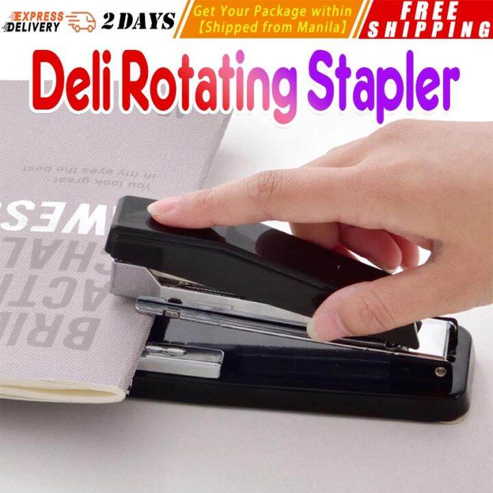 【Deli Rotating Stapler】Stapler 360 Degree Rotatable Heavy-Duty Staplers ...