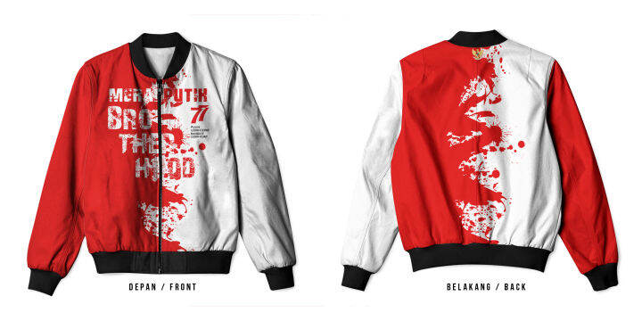 Jaket Bomber Dewasa Pria 3D Fullprint Hut RI KE - 77 Indonesia ...