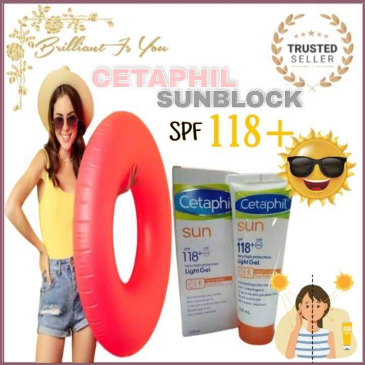 100% EFFECTIVE Cetaphil Sunblock SPF 118+ Light Gel (Face & Body) 118ml Sunscreen Protection ...
