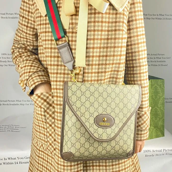 GUCCI Sling Beg For Men And Women On Sale Brown Black 2022 Crossbody ...