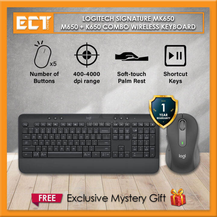 Logitech Signature MK650 M650 + K650 Combo Wireless Keyboard with Palm ...