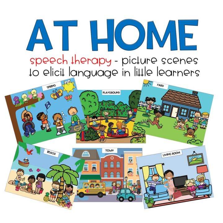 At Home Speech Therapy Picture Scene Cards Occupational Therapy Autism ...