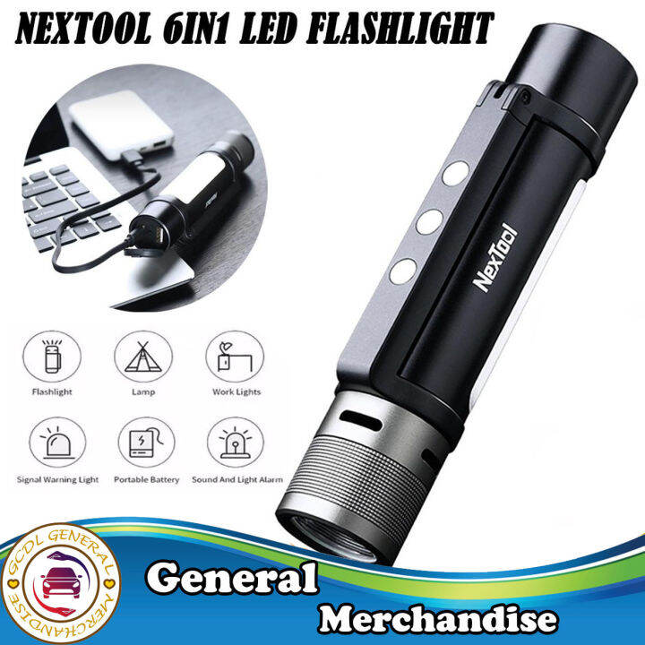 Youpin Nextool Flashlight 6 in 1 Outdoor Flashlight 1000 Lumens Sound Light Alarm Power Bank ...