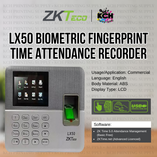 ZKTeco LX50 Biometric Fingerprint Time Attendance | Lazada PH