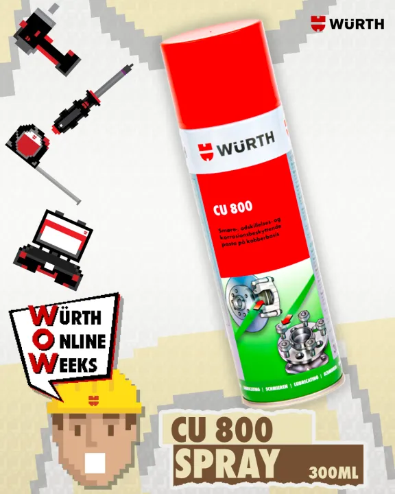 Wurth Copper Spray CU 800 300ML ( adhesive lubricating ) | Lazada PH