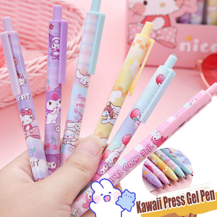 [Random Style] Sanrio Anime Press Gel Pen 0.5mm Black Ink Ballpoint Pen ...