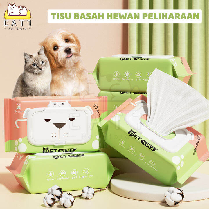 Tisu Basah Kucing Anjing 80 Sheet Pet Wipes Tisu Basah Anabul Tissue ...