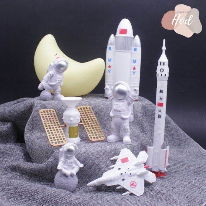 Topper Astronot Rocket Set (Termurah) Ornamen Pilot Roket Hiasan Kue ...