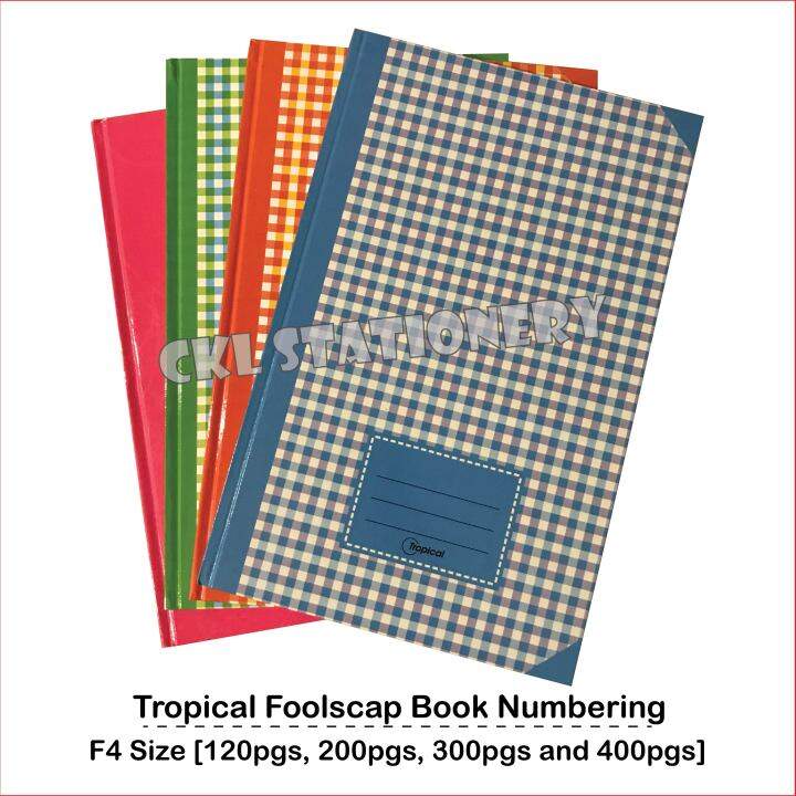 Tropical F4 Hard Cover Foolscap Book Numbering / Buku Log Kulit Tebal Notebook Hardcover | Lazada