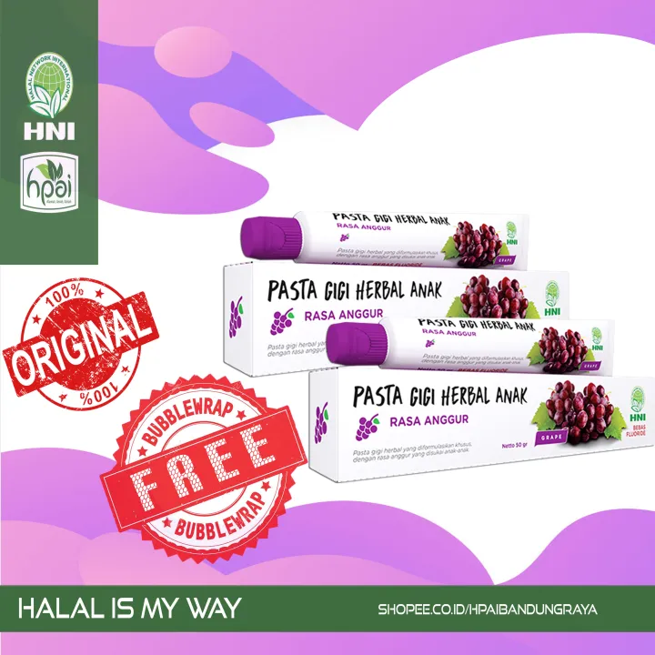 PASTA GIGI HERBAL ANAK RASA ANGGUR HNI HPAI | PGH ANAK RASA ANGGUR ...