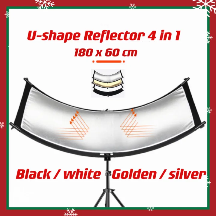 U shape Reflector 4 in 1 black, white, golden , silver 180x60cm ...