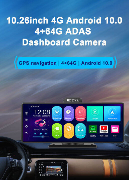 Z80 4+64G Wireless Carplay & Android Auto 10.26" Rearview Mirror ADAS Support North American 4G ...