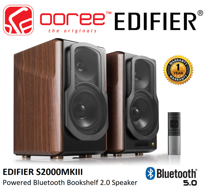EDIFIER S2000 MKIII 2.0 HI-RES ACTIVE POWERED BLUETOOTH BOOKSHELF 2.0 ...