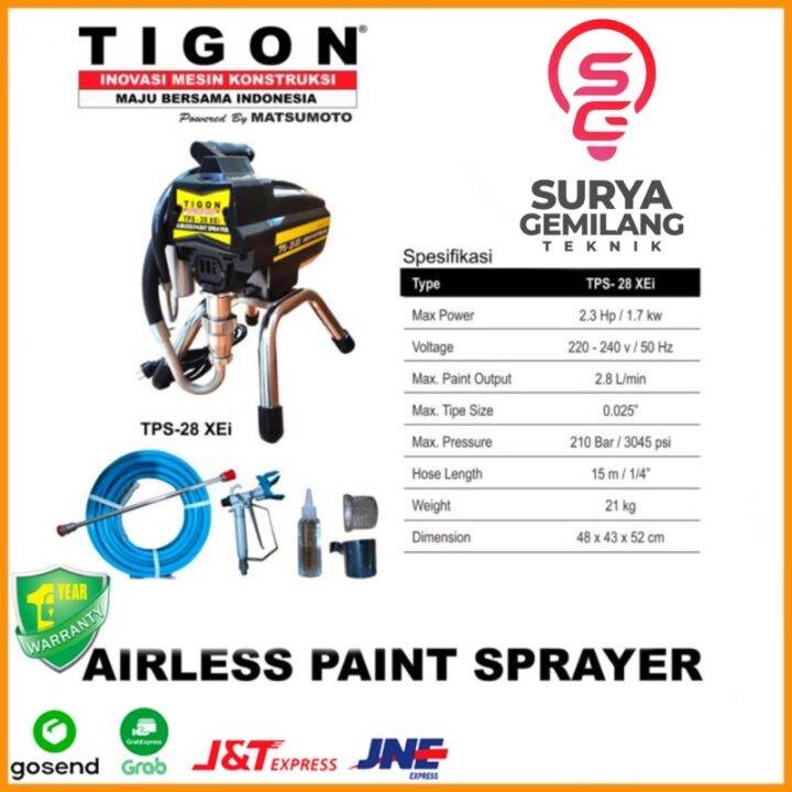 Mesin Cat Semprot Tembok Airless Sprayer Tigon TPS 28 XEi Mesin Cat ...