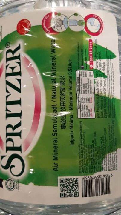 Spritzer-Natural Mineral Water 9.5L | Lazada