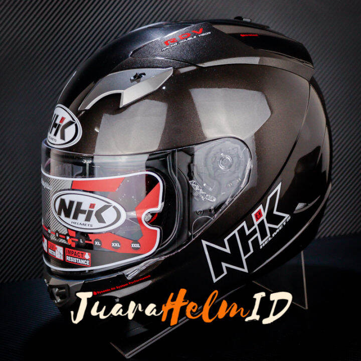 NHK HELM GP1000 SOLID / GUNMETAL / GP 1000 FULL FACE | Lazada Indonesia