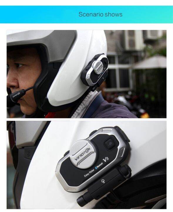 English Version Easy Rider Vimoto V8 Motorcycle Helmet Intercom Bluetooth-compatible Headset ...