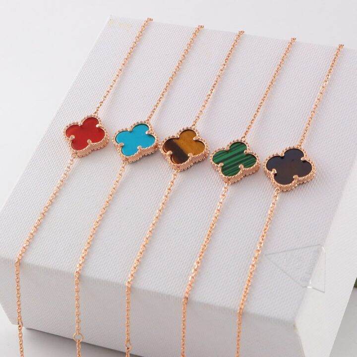 Van Cleef & Arpels สร้อยข้อมือเงินแท้ S925 รูปใบหญ้าสี่แฉก | Lazada.co.th