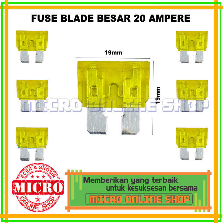PAKET 10 PCS Fuse Blade Besar 20 Ampere 20A 20 A Fuse Tancap Sikring ...