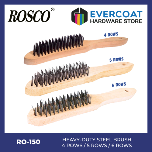 RO-150 Rosco Heavy Duty Steel Brush 4 rows / 5 rows / 6 rows | Lazada PH