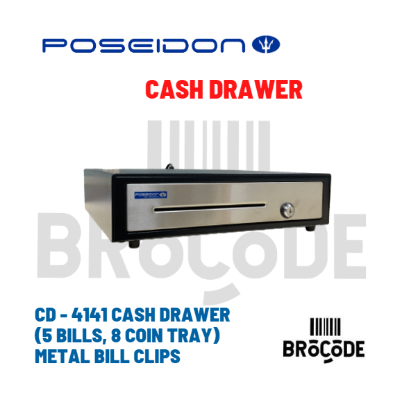 Poseidon CD-4141 STAINLESS CASH DRAWER CASH BOX CASH SAFE CASH REGISTER ...