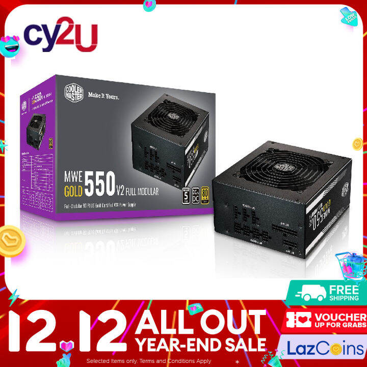 Cooler Master MWE 550 Gold V2 550W 80 Plus Full Modular PC Power Supply ...