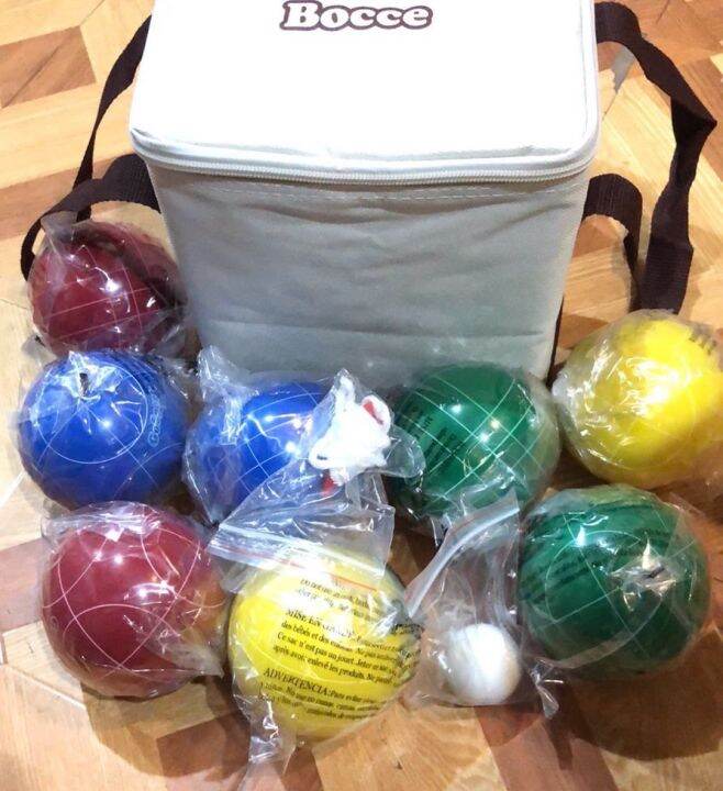 Resin Freeplay Complete Bocce Ball Set with 8 Balls, Pallino, Measuring ...