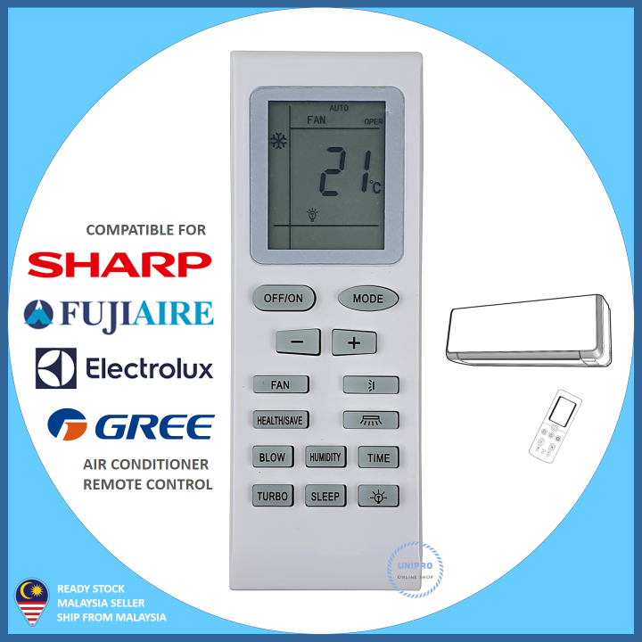 Gree Sharp 1HP Air Cond Aircond Air Conditioner Remote Control ...