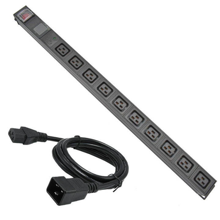 PDU Power Strip Lightning protection C19 output Multiple SOCKET 10AC socket With current display ...