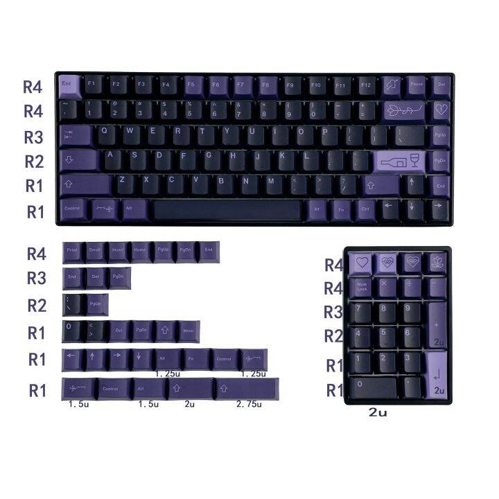 136 Key First Love Dye Sub Keycaps PBT Cherry Profile Key Caps For TKL 61 64 68 75 87 96 104 108 ...