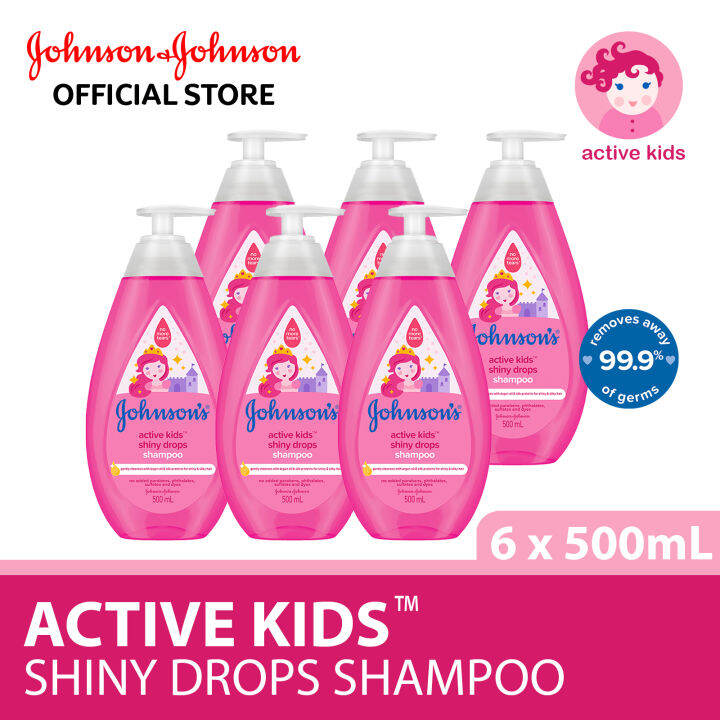 Johnson's Active Kids Shiny Drops Shampoo 500ml x 6 | Lazada