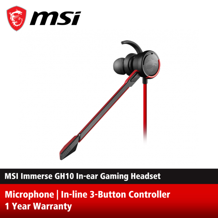 MSI Immerse GH10 In-ear Gaming Headset | Lazada