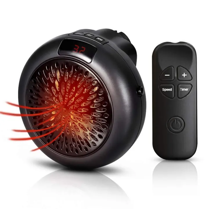 【CW】 Powerful 600W Mini Plug in Electric Heater Fan Wall outlet Heater ...