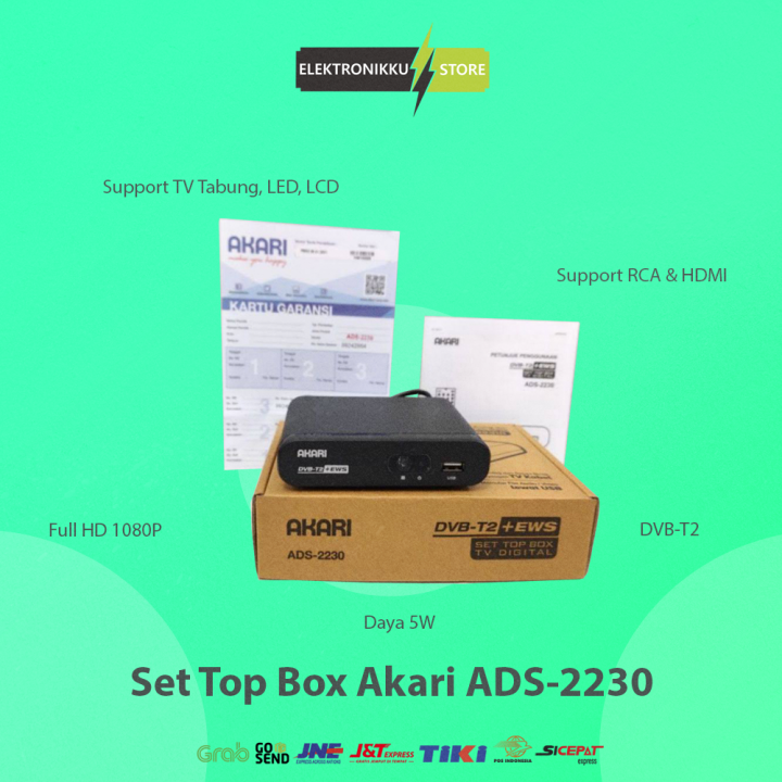 Set Top Box Akari ADS-2230 DVB-T2 STB Digital Receiver TV Tabung LED ...