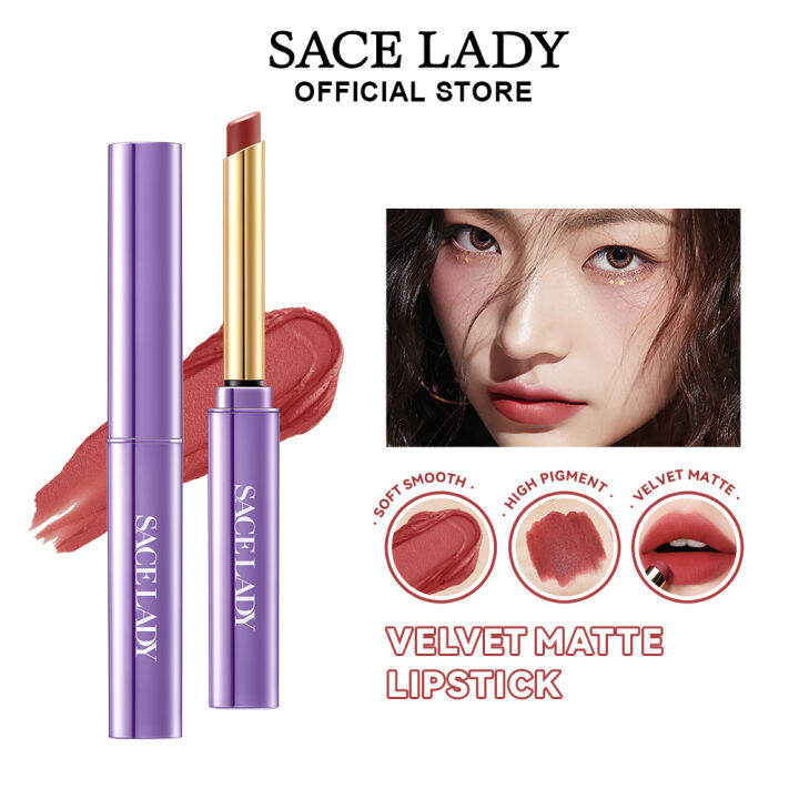 SACE LADY Velvet Matte Lipstick Smooth Texture High Pigment Lightweight ...