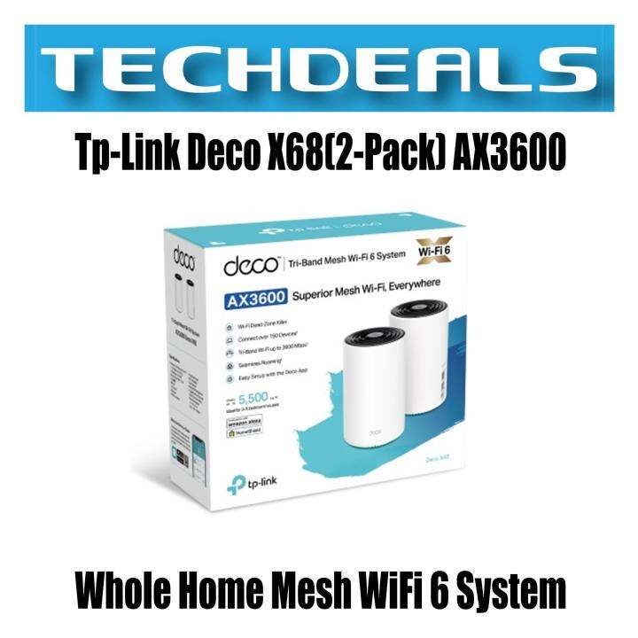 Tp-Link Deco X68(2-Pack) AX3600 Whole Home Mesh WiFi 6 System | Lazada ...