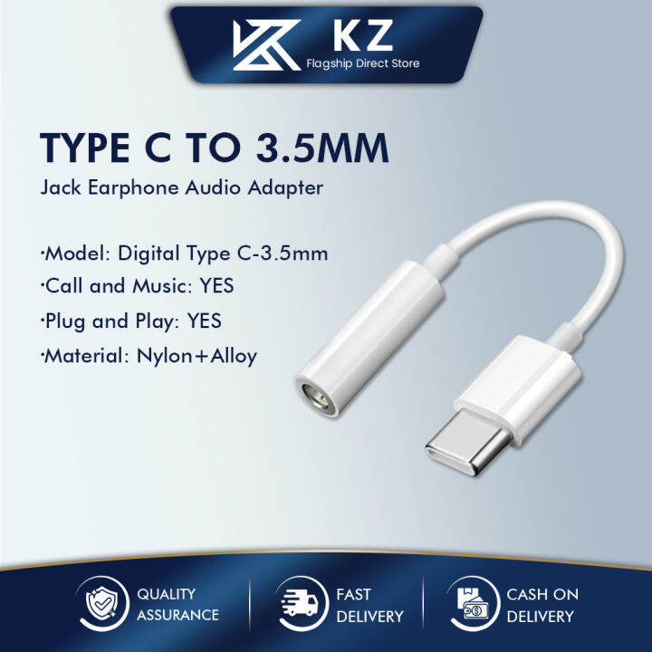 KZ USB Type C to 3.5mm Female Headphone Jack Adapter, USB C to Aux Audio Dongle Cable Cord ...