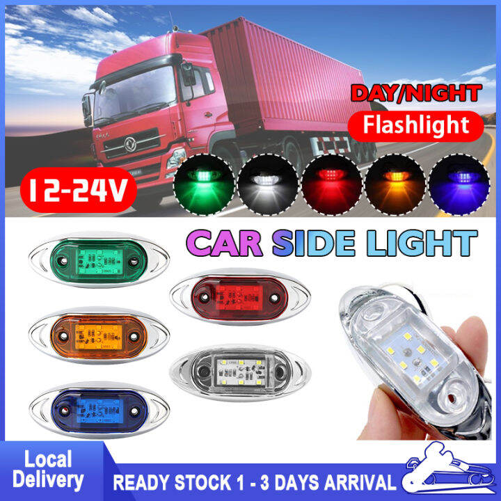 Lori Lampu Tepi Isyarat Truck Lori 6 LED Side Lamp 24V universal Side ...