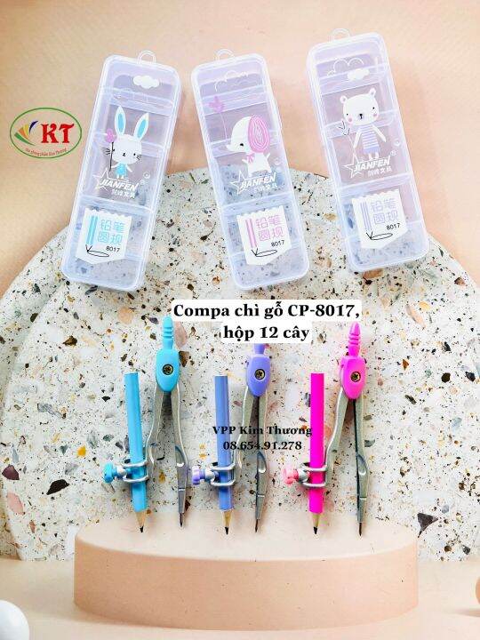 Compa chì gỗ (CP-8017) gồm 3 màu hồng, xanh dương, tím | Lazada.vn