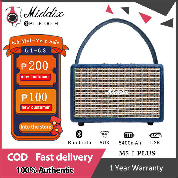 Middix M5 I PLUS Bluetooth speaker Dark blue retro portable speaker 30W ...