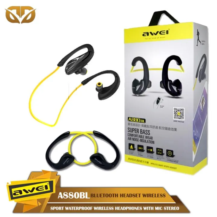 AWEI A880BL Neckband NFC Bluetooth Ergonomic In-Ear Headset | Lazada PH