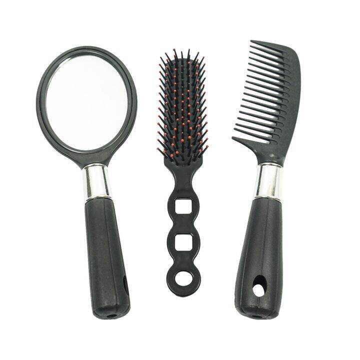 COD DVX Hair Comb & Brush Set Plastic Massage Hairbrush, Mirror, Suklay ...